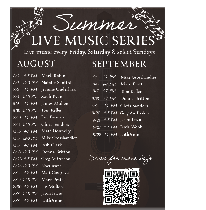 Adirondack Winery - EVENTS - Live Music Schedule